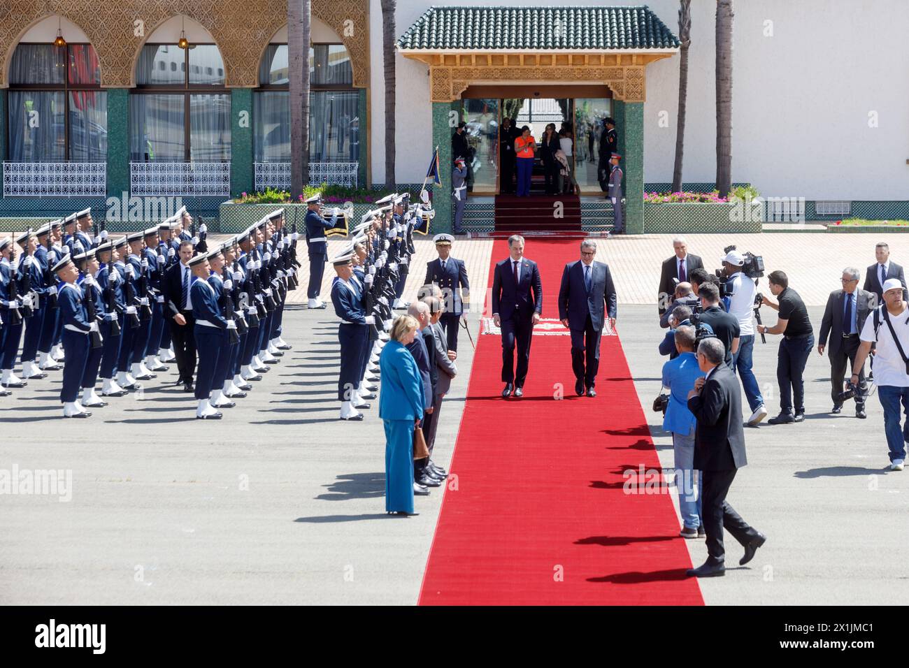 Rabat, Morocco. 16th Apr, 2024. Prime Minister Alexander De Croo and ...
