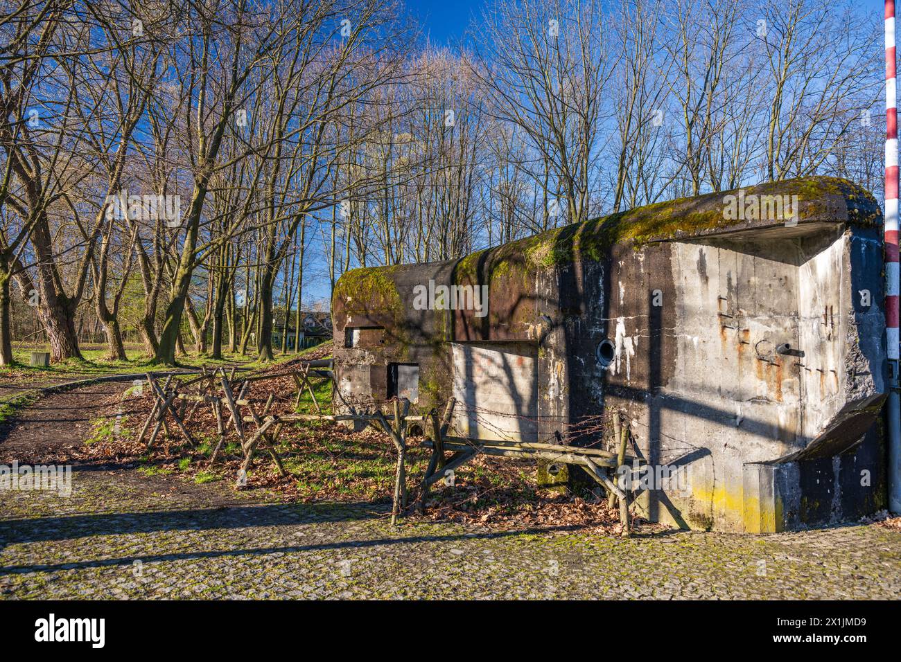 Polish bunker Wedrowiec from World War 2. Wegierska Gorka, Poland Stock ...