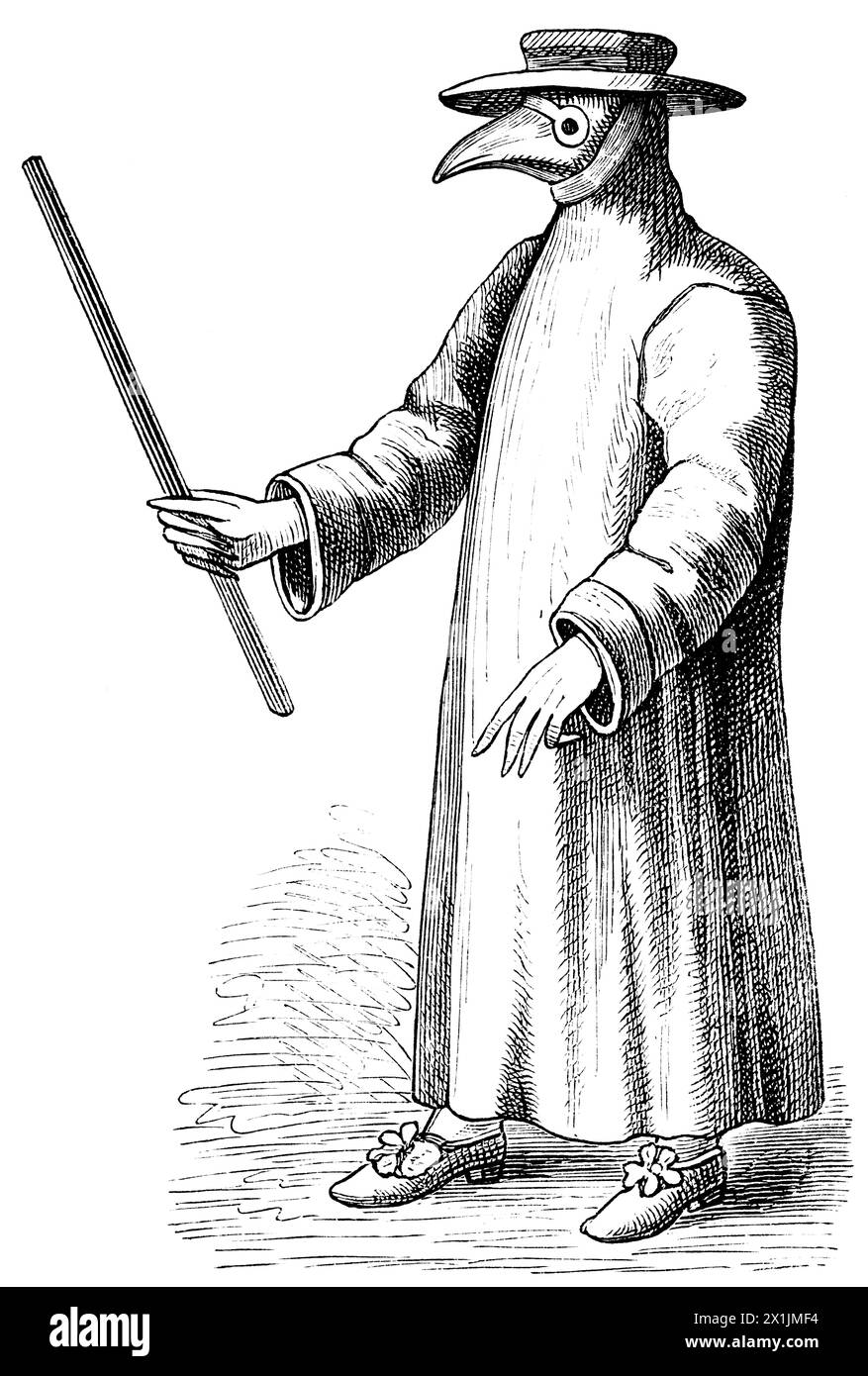 Deadly desease, the Black Pest, doctor with special clothes and ...