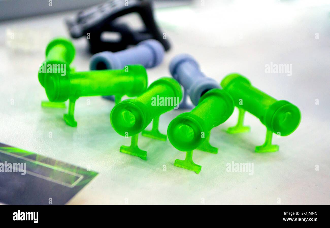 3D printed object from resin polymerization. Parts created on 3D ...