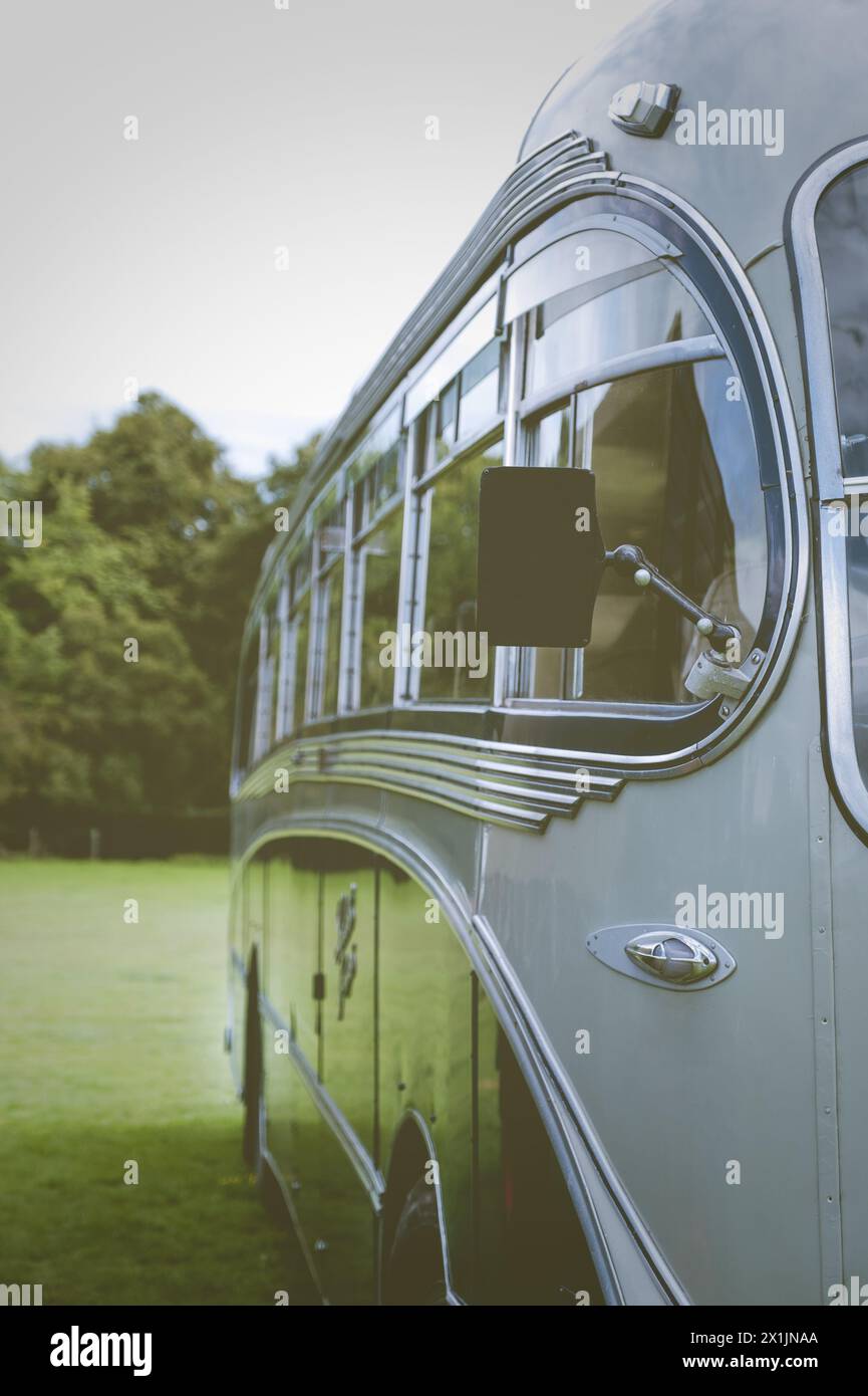 The side of a 1950's vintage bus Stock Photo - Alamy
