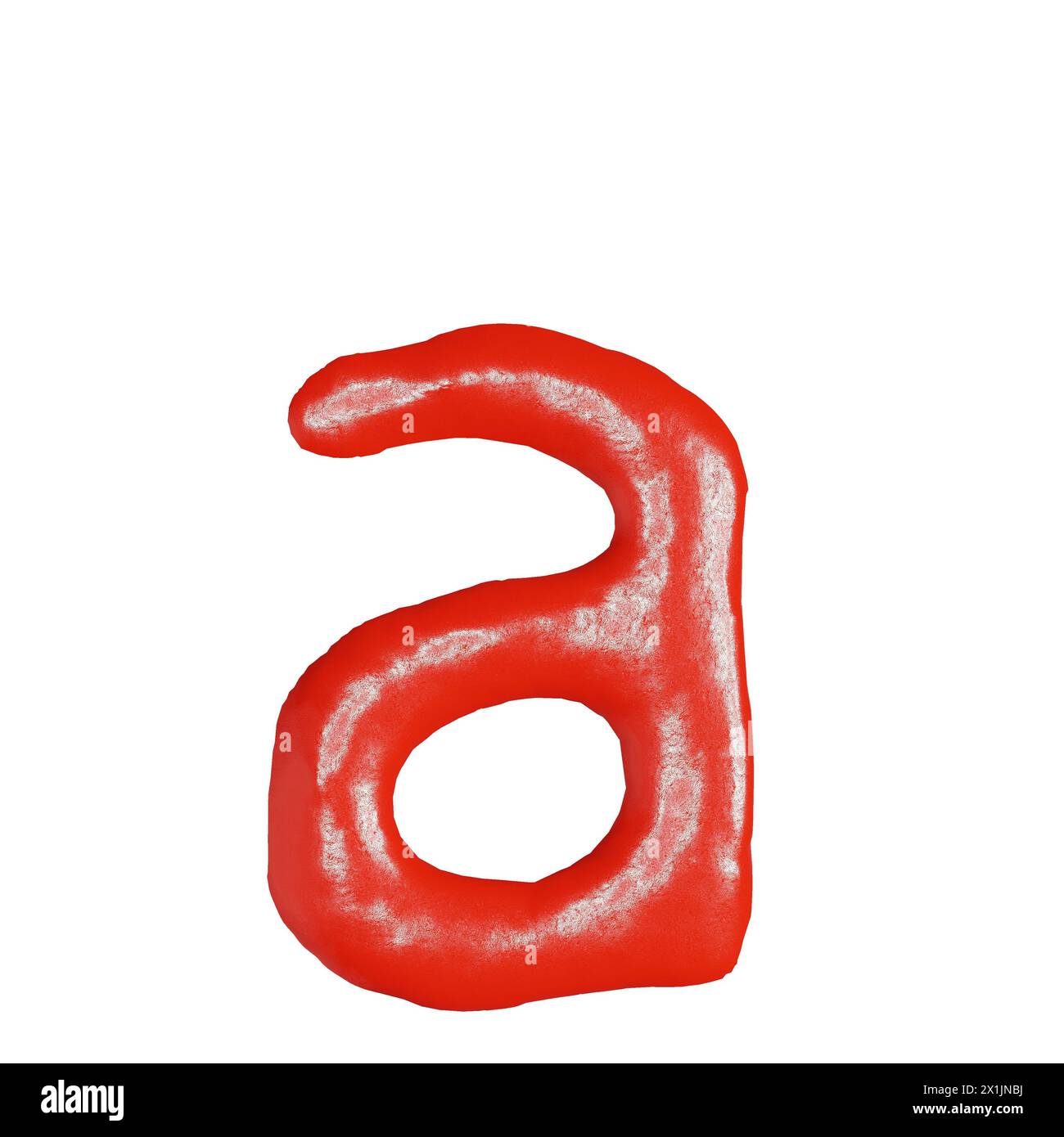 3d render of isolated on white ketchup alphabet font top view for food ...