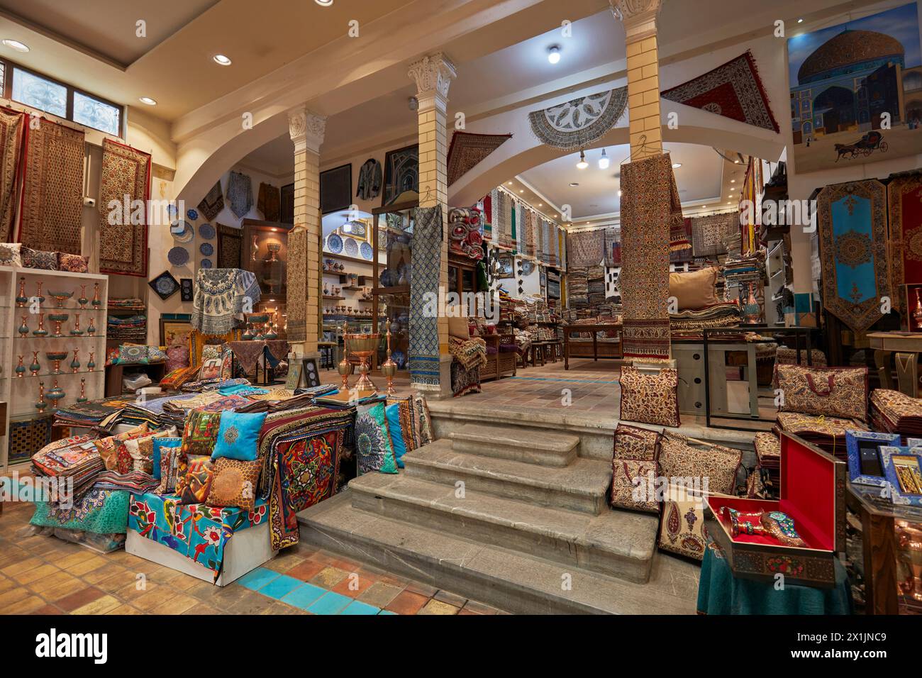 Interior view of a handicraft shop in Isfahan, Iran Stock Photo - Alamy