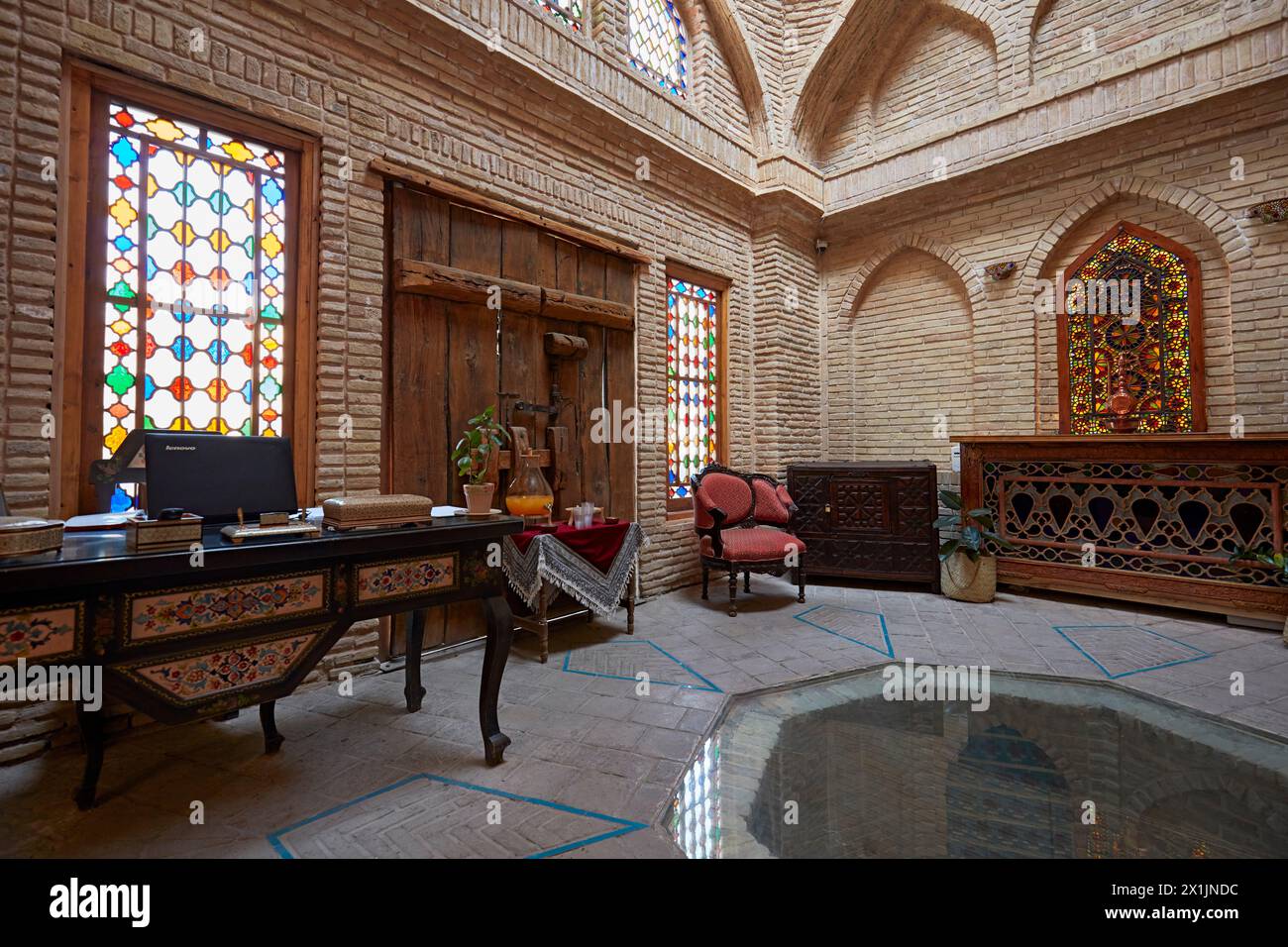 Interior view of a traditional rich Iranian house now turned into an ...
