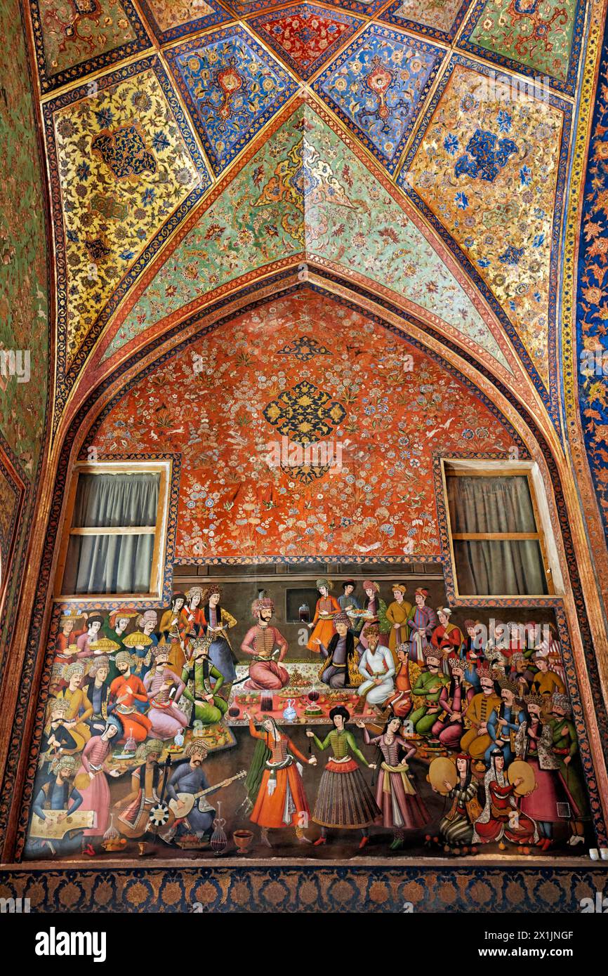Fresco depicting reception assembly of Persian Shah Abbas II for Nadr ...