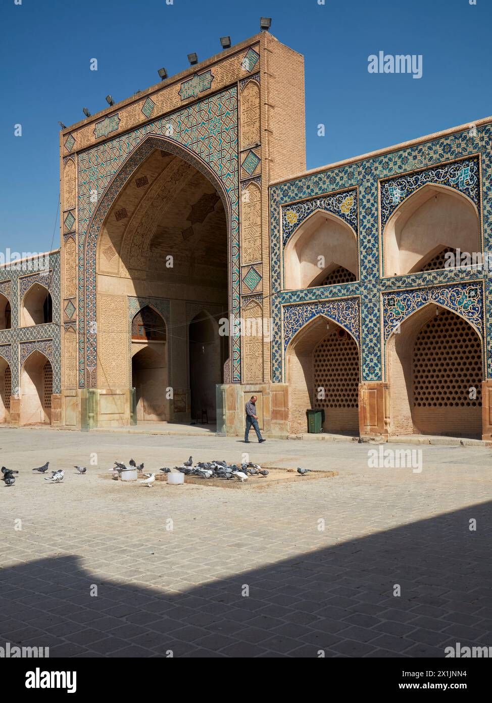 Courtyard view of the Jameh Mosque of Isfahan (first built in 8th c ...