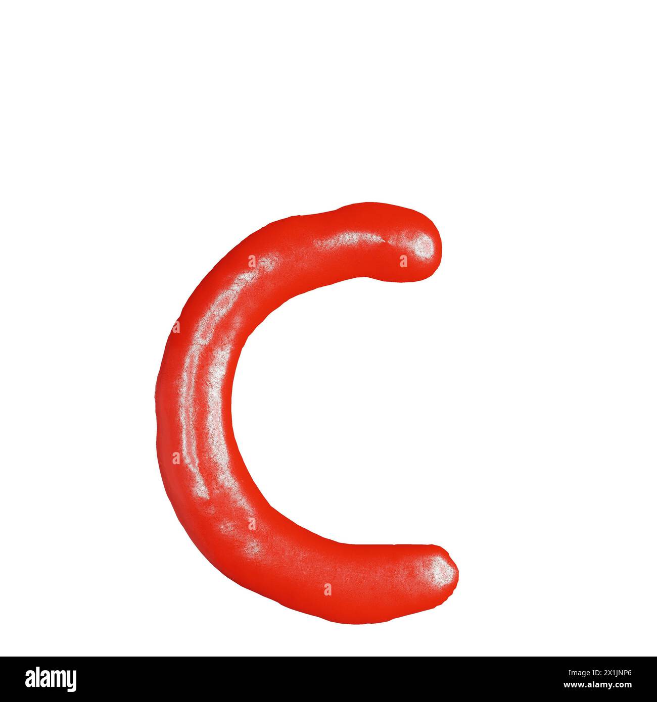 3d render of isolated on white ketchup alphabet font top view for food ...