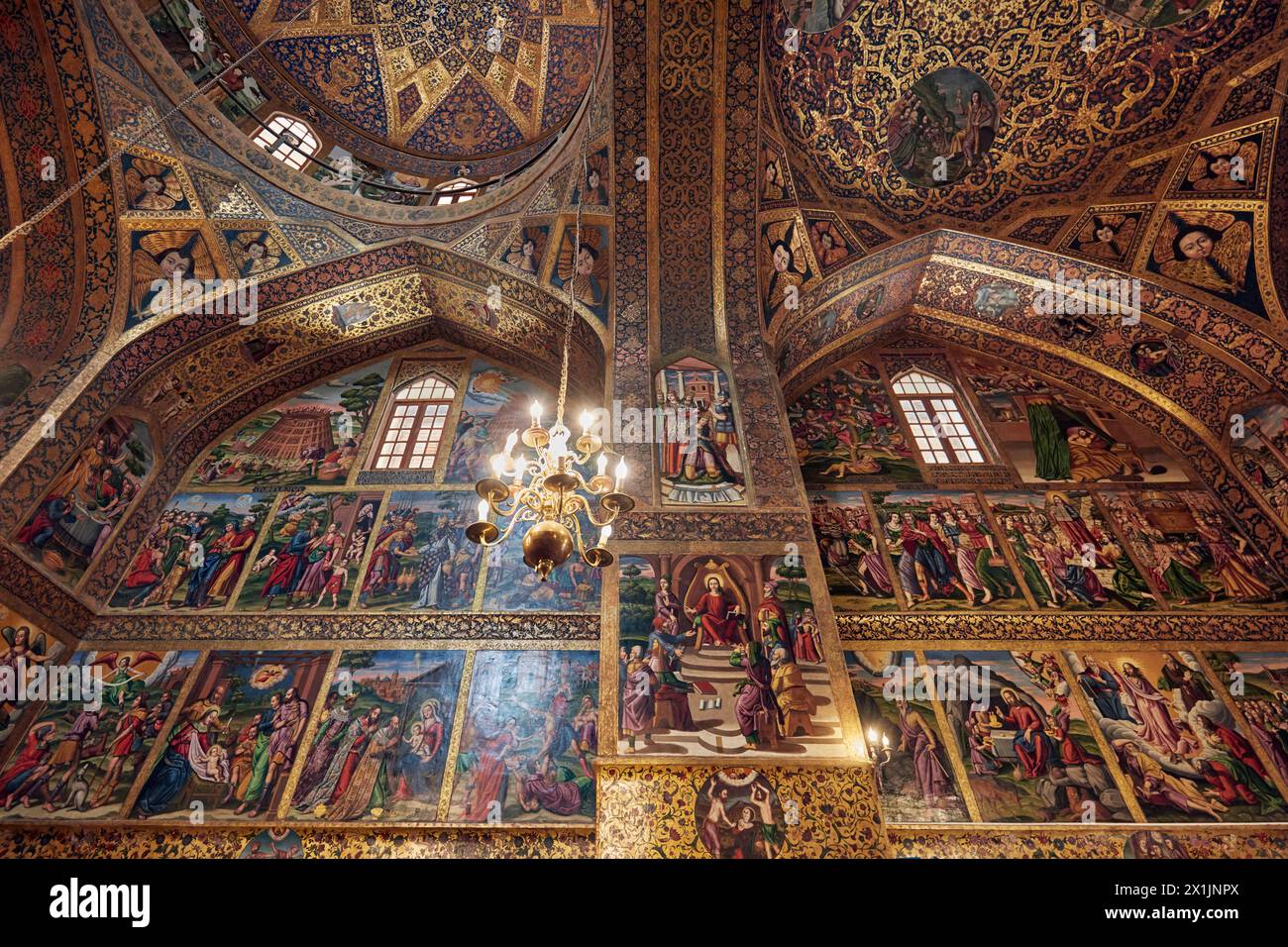 Colorful frescoes inside the 17th century Holy Savior Cathedral (Vank ...
