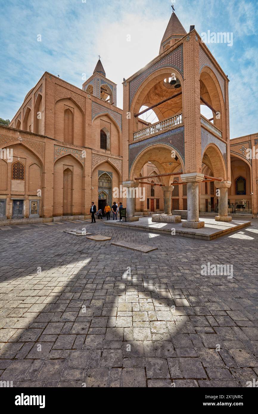 Exterior view of bell tower and facade of the 17th century Holy Savior ...