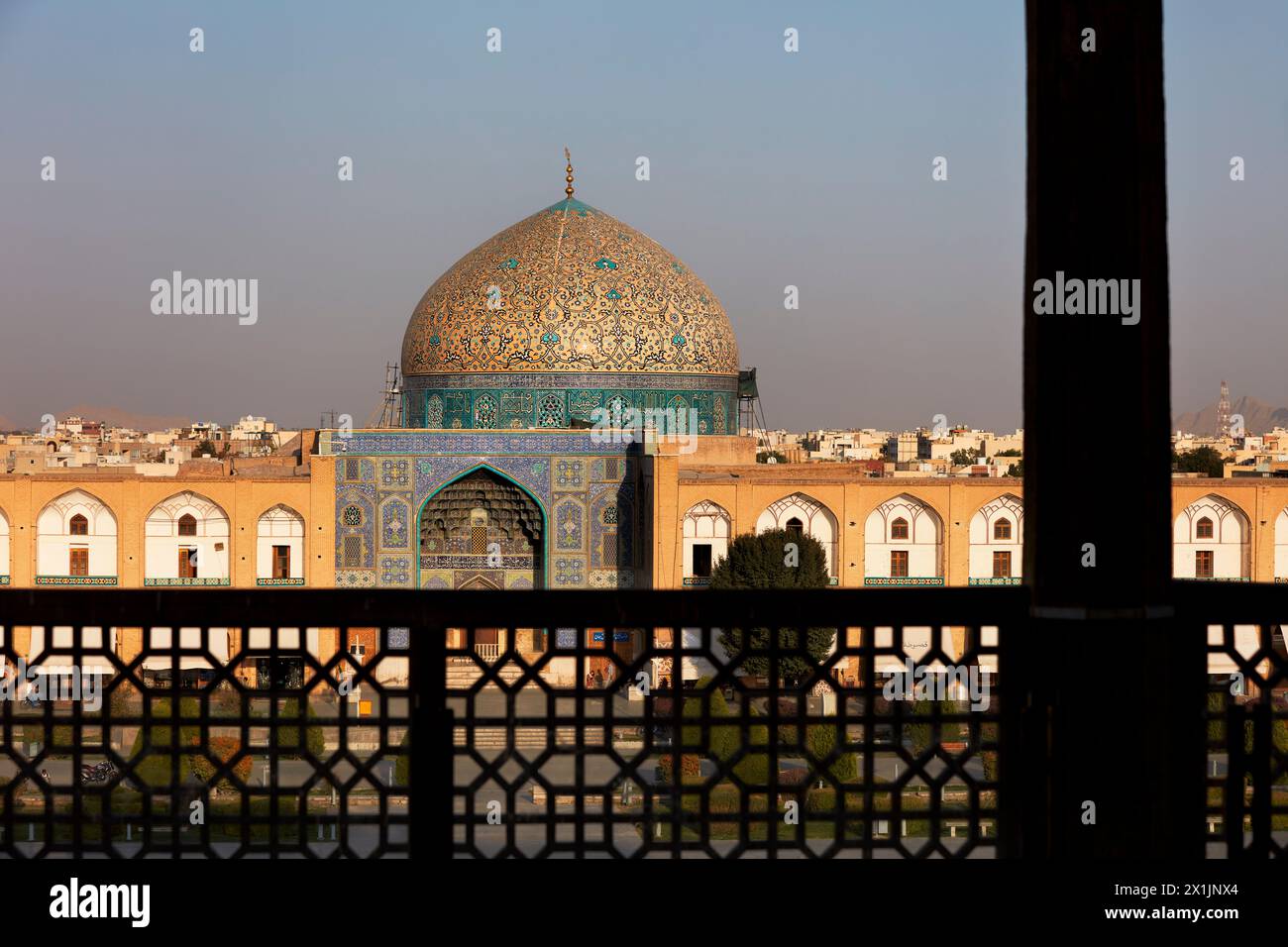 Elevated view of the Lotfollah Mosque from the upper terrace of Ali ...