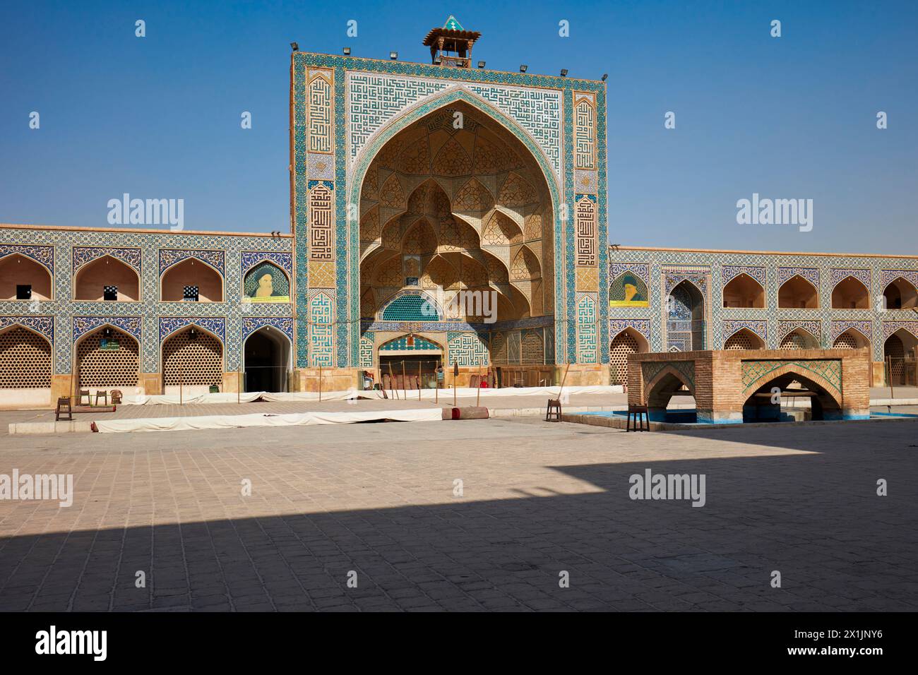 Courtyard view of the Jameh Mosque of Isfahan (first built in 8th c ...