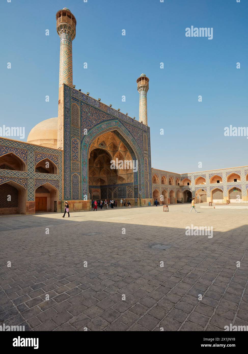 Courtyard view of the Jameh Mosque of Isfahan (first built in 8th c ...