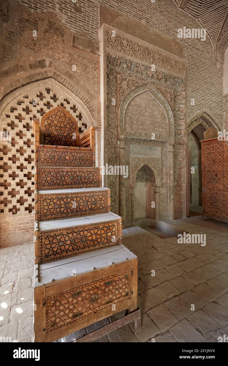 Minbar (a pulpit in a mosque where the imam stands to deliver sermons ...