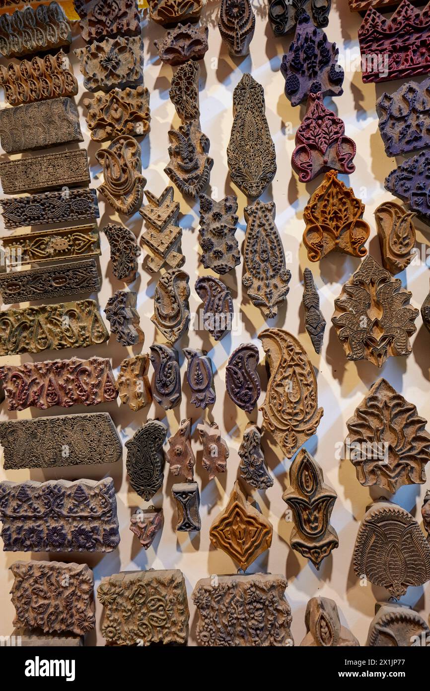 A selection of Ghalamkar (traditional Iranian textile printing art ...