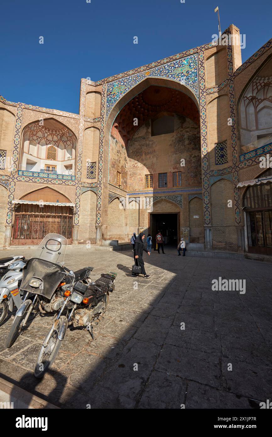 Qeysarie Gate, the main gateway to the Grand Bazaar of Isfahan in Naqsh ...