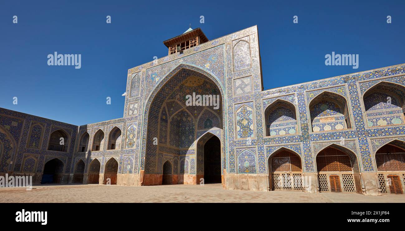 Panoramic courtyard view of the Shah Mosque (Masjed-e Shah) showing its ...