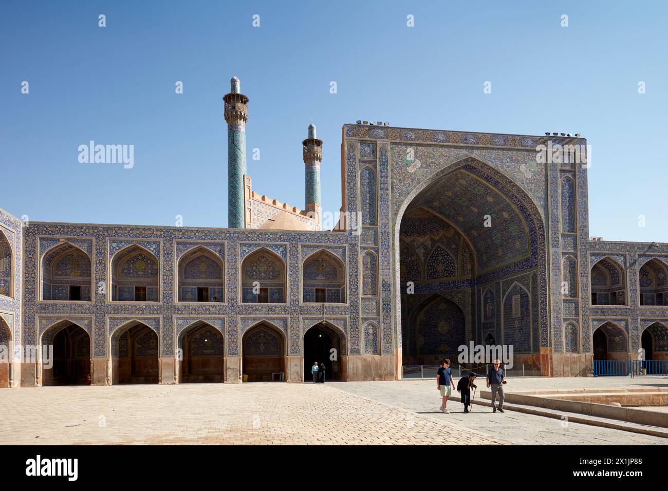 Courtyard view of the Shah Mosque (Masjed-e Shah) showing its highly ...