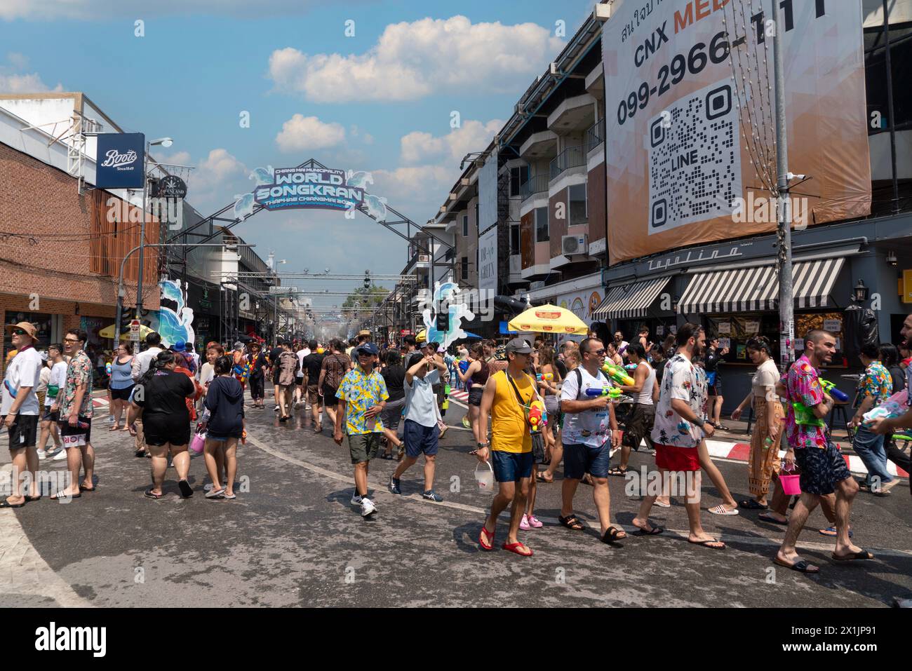 CHIANG MAI - APRIL 13, 2024 ; Songkran Festival is celebrated in a ...