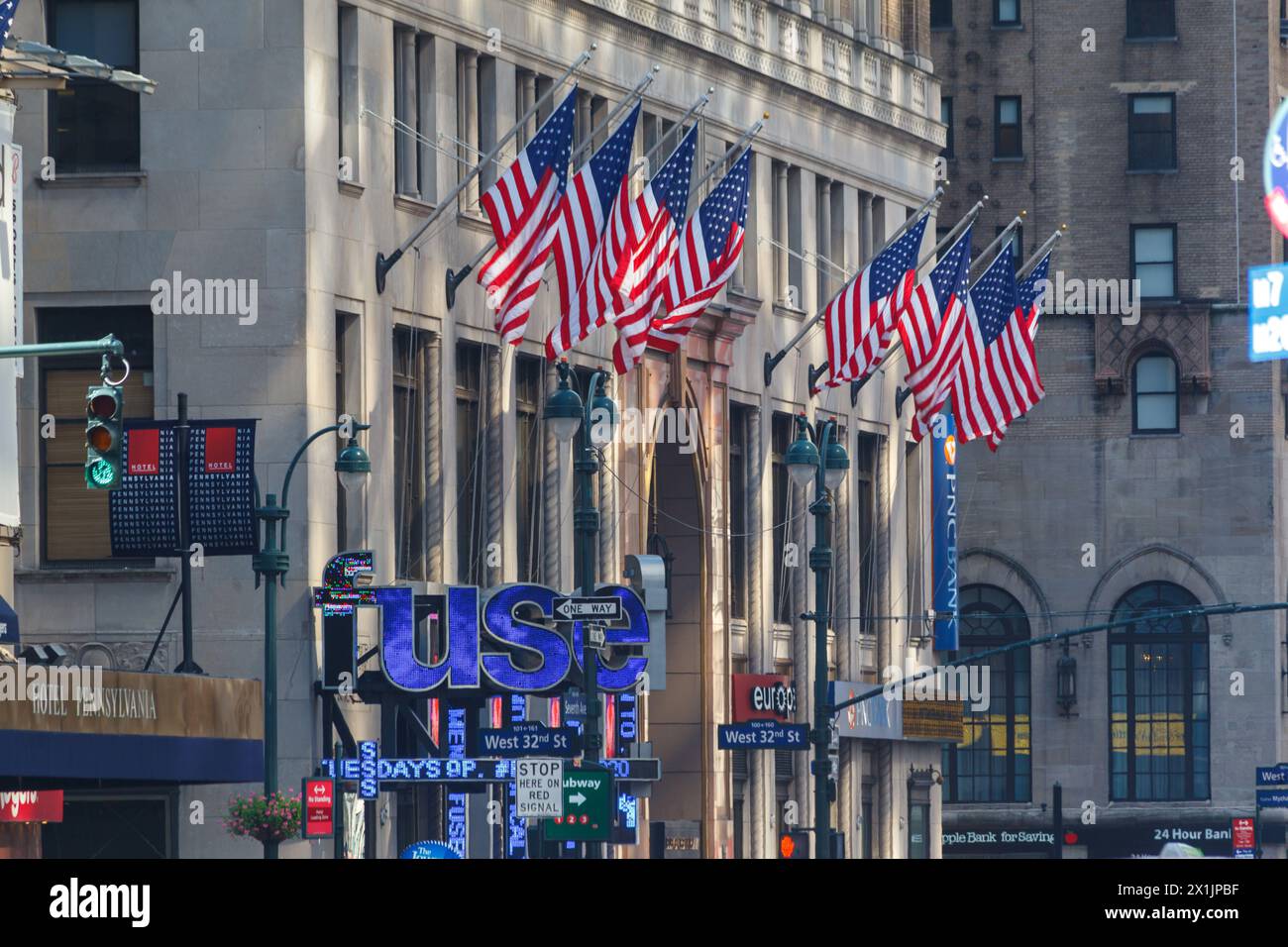 American Flags Rockefeller Center New York City Stock Photo - Alamy