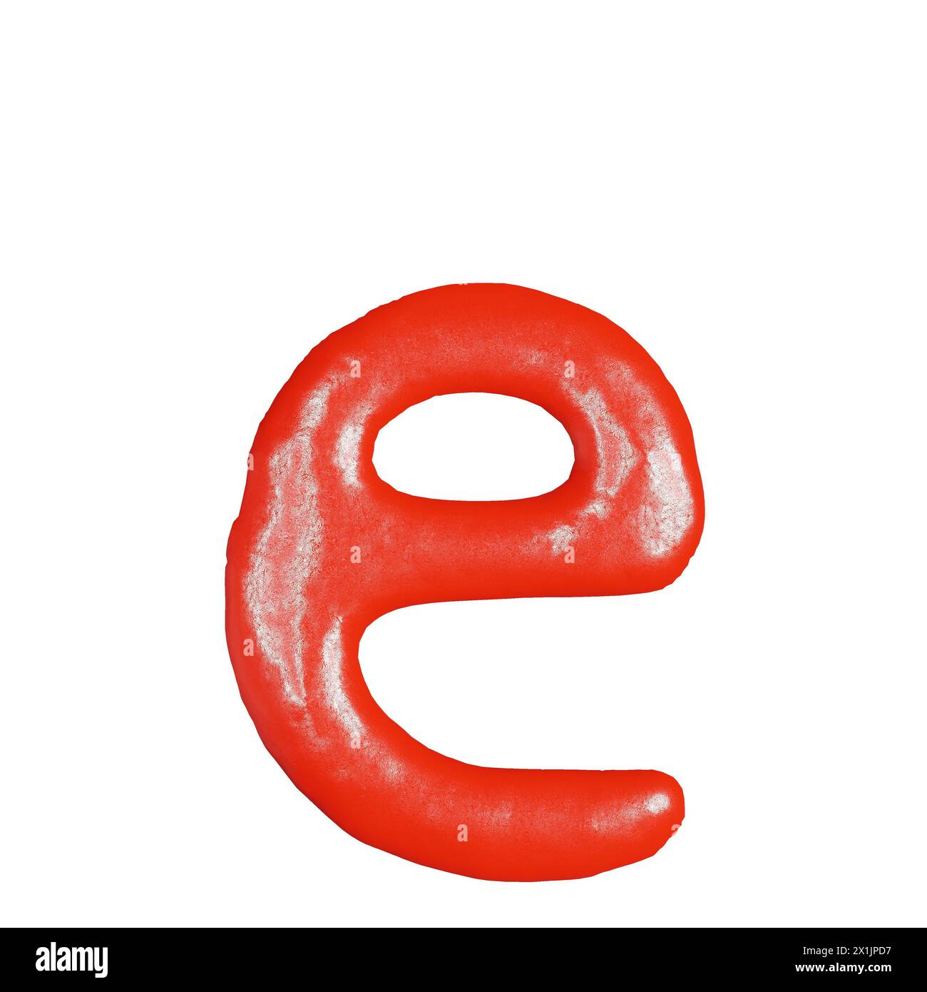 3d render of isolated on white ketchup alphabet font top view for food ...
