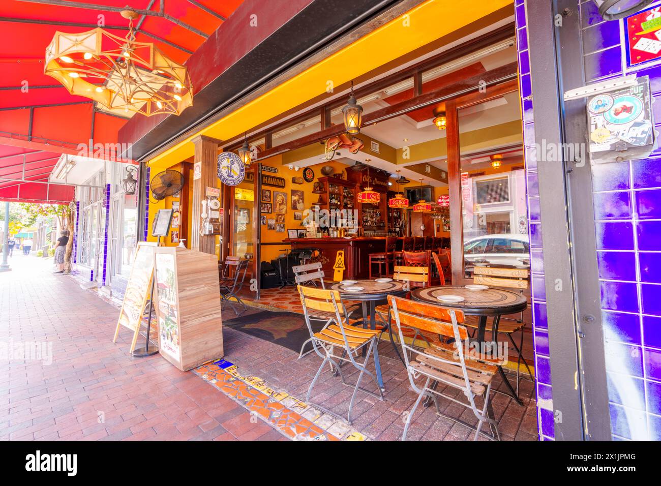 Miami, FL, USA - April 12, 2024: Cuban restaurant on Calle Ocho Miami ...