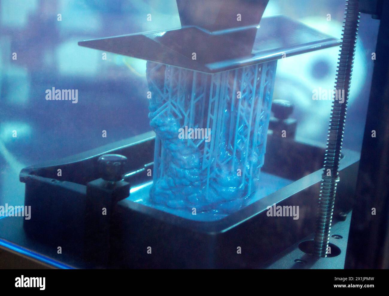 Process SLA 3D printing. Process printing on 3D printer by SLA printing ...