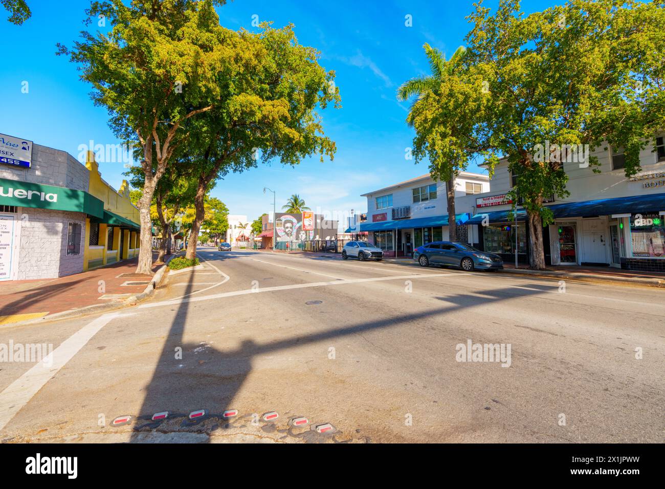 Miami, FL, USA - April 12, 2024: Businesses along Calle Ocho Miami 8th Street 2024 stock photo ...