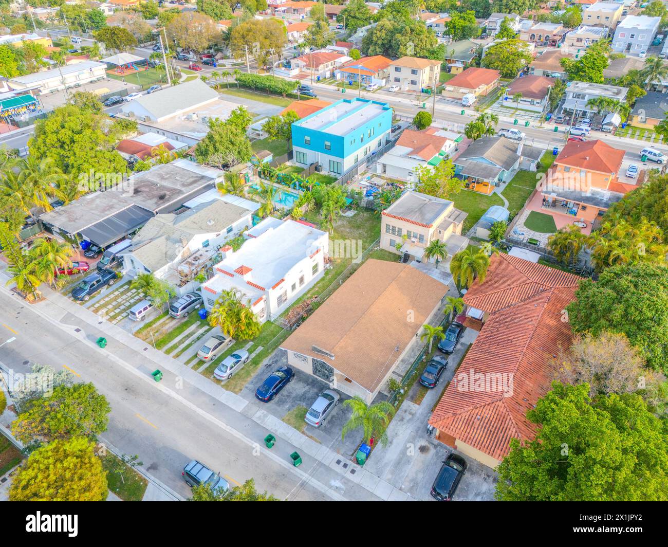 Aerial photo homes in Miami Little Havana near Calle Ocho Stock Photo ...