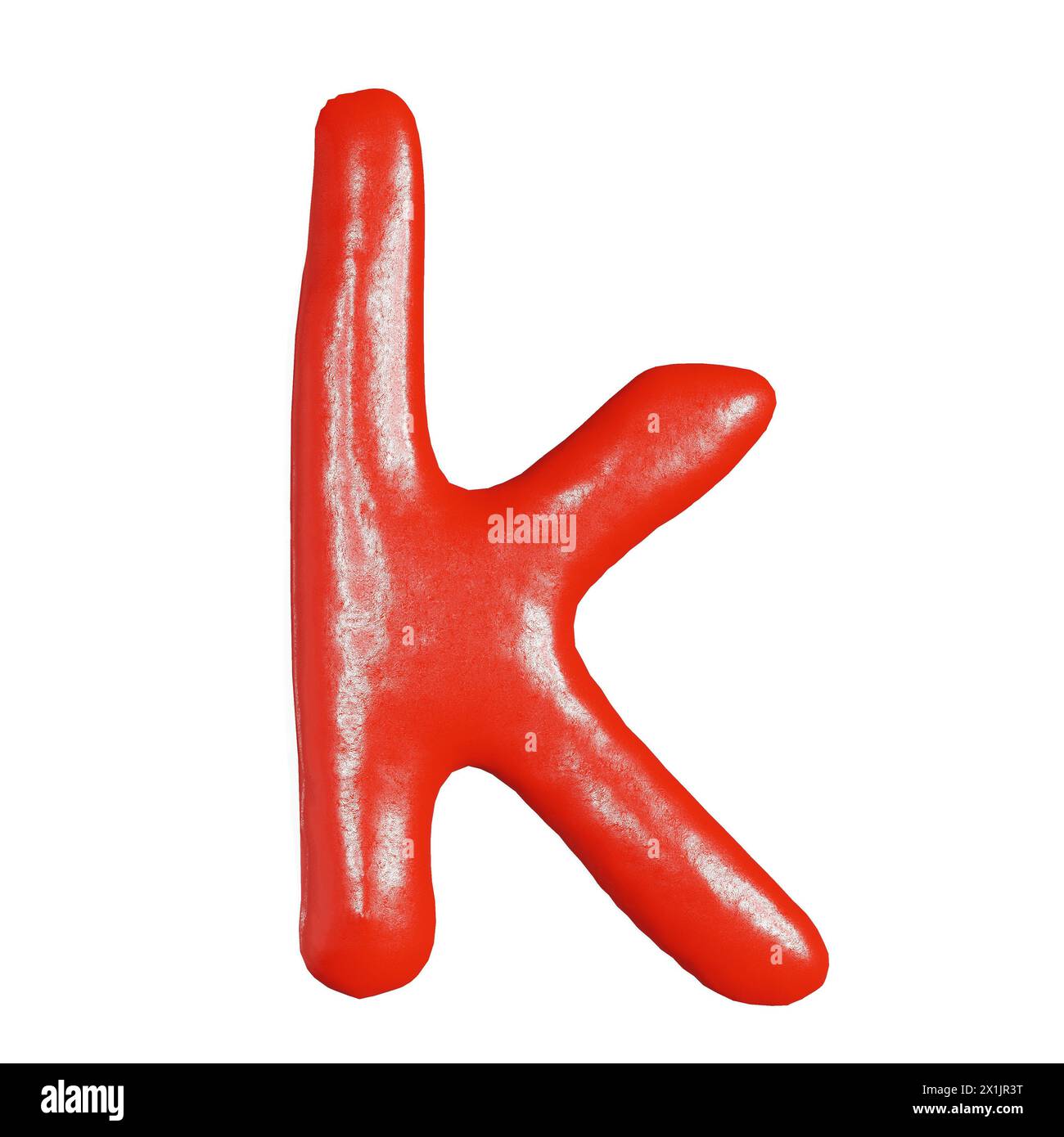 3d render of isolated on white ketchup alphabet font top view for food ...
