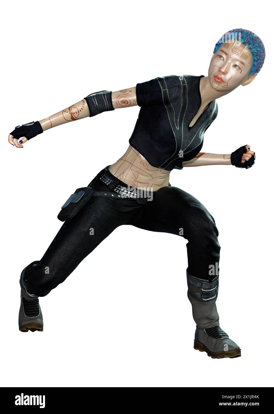 3D rendering of a female robot isolated on white background Stock Photo ...