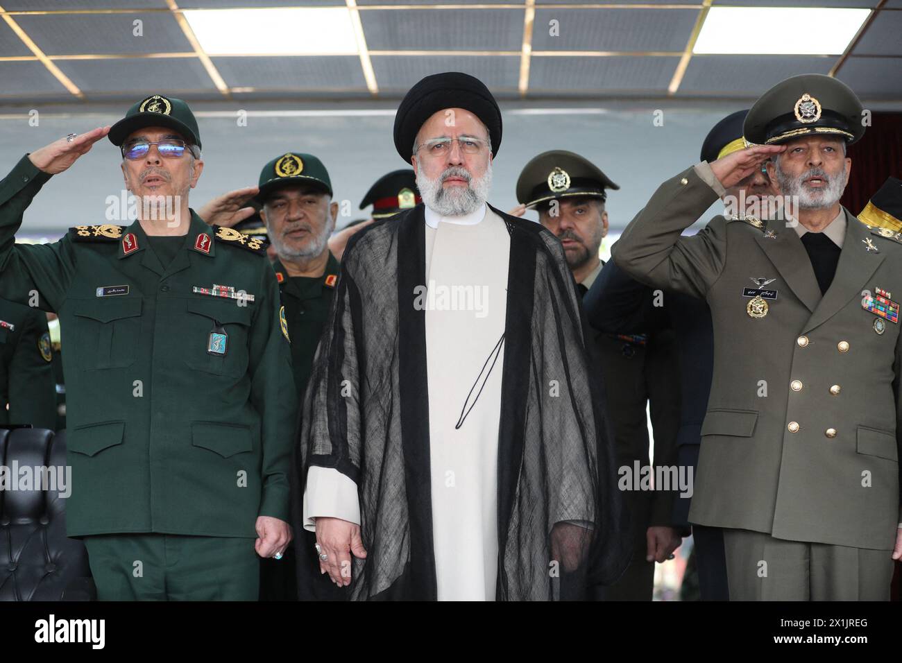 Iranian President Ebrahim Raisi attends a parade marking National Army ...
