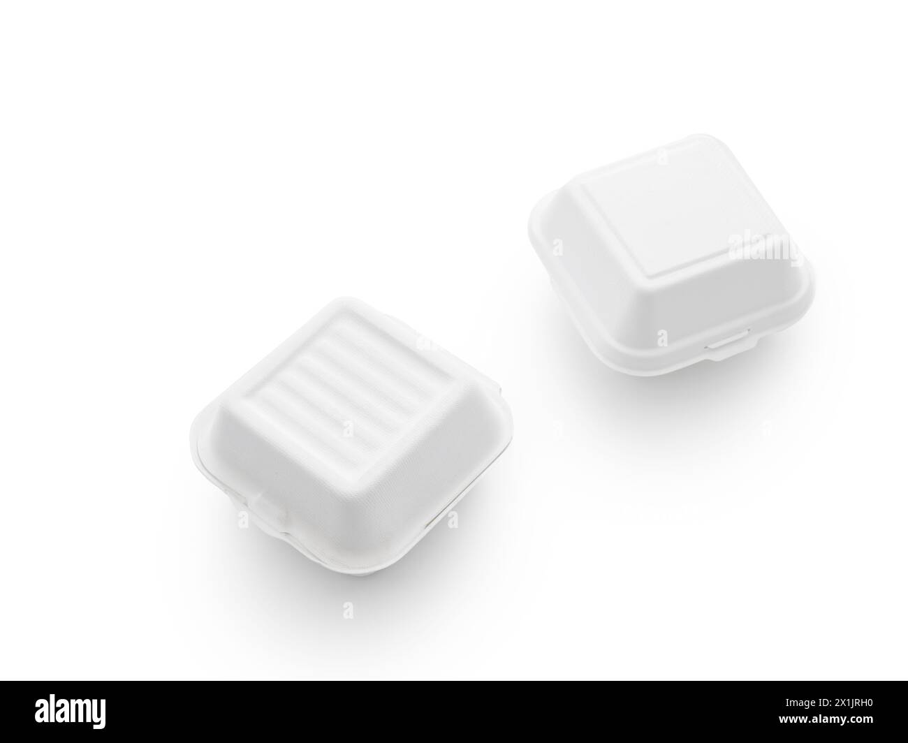 White square container for food takeaway burger top view isolated on ...