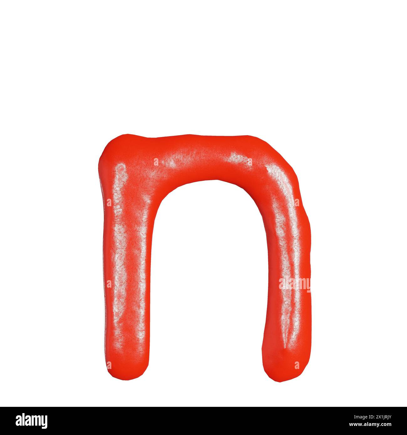 3d render of isolated on white ketchup alphabet font top view for food ...