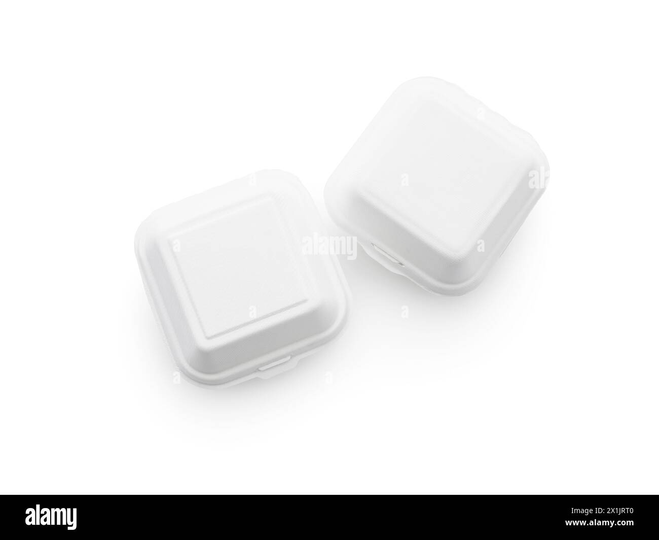 White square container for food takeaway burger top view isolated on ...