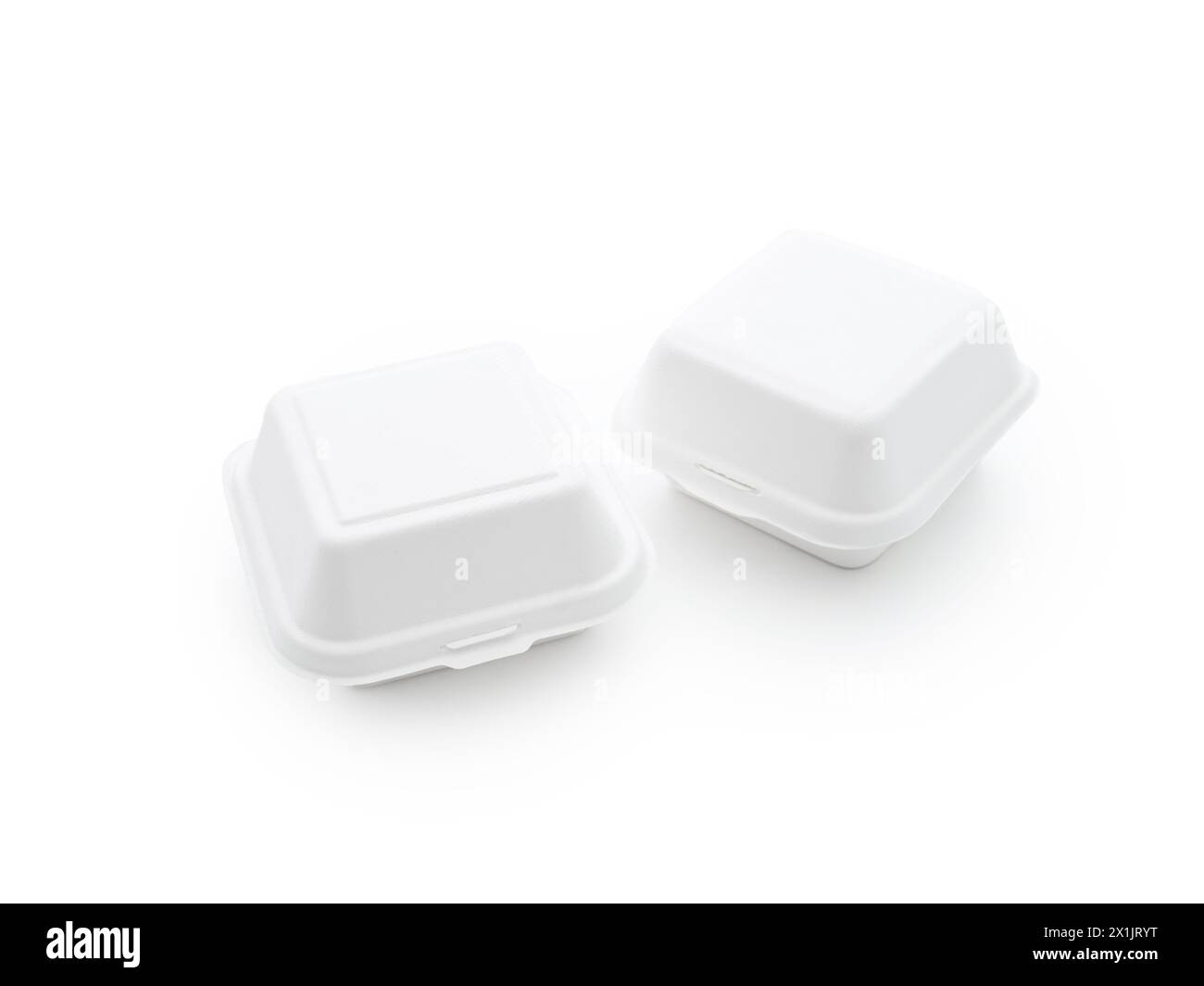 White square container for food takeaway burger top view isolated on ...