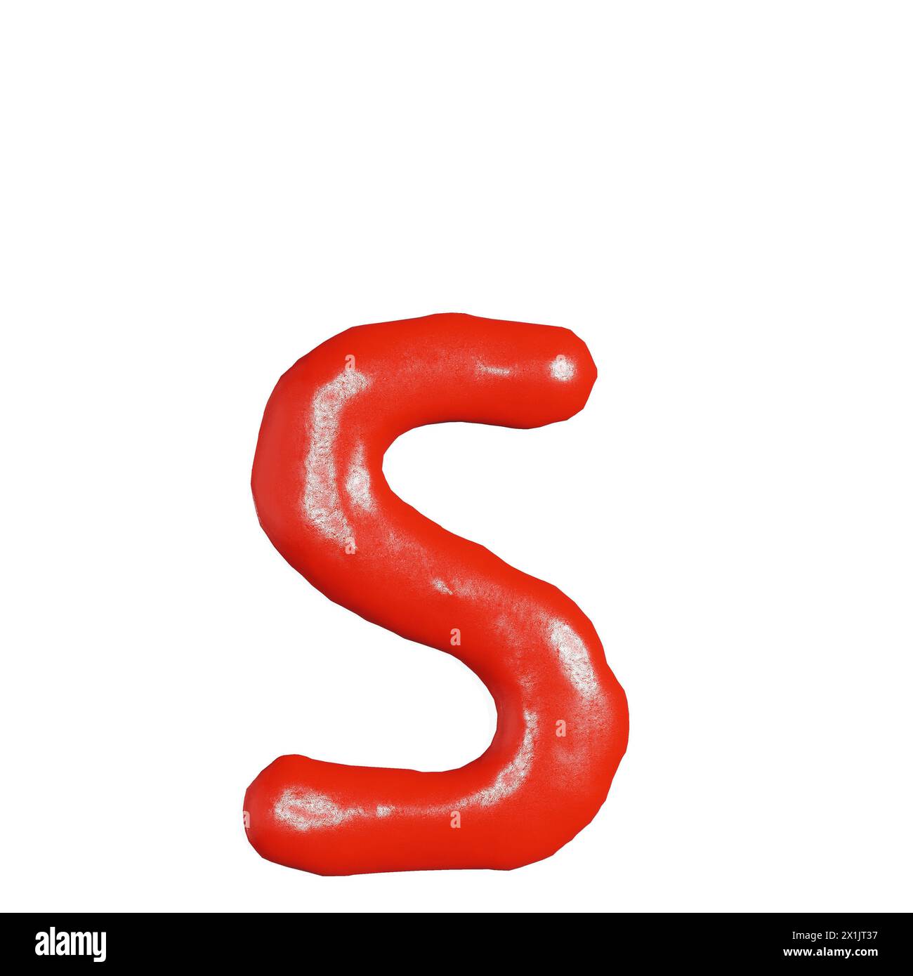 3d render of isolated on white ketchup alphabet font top view for food ...