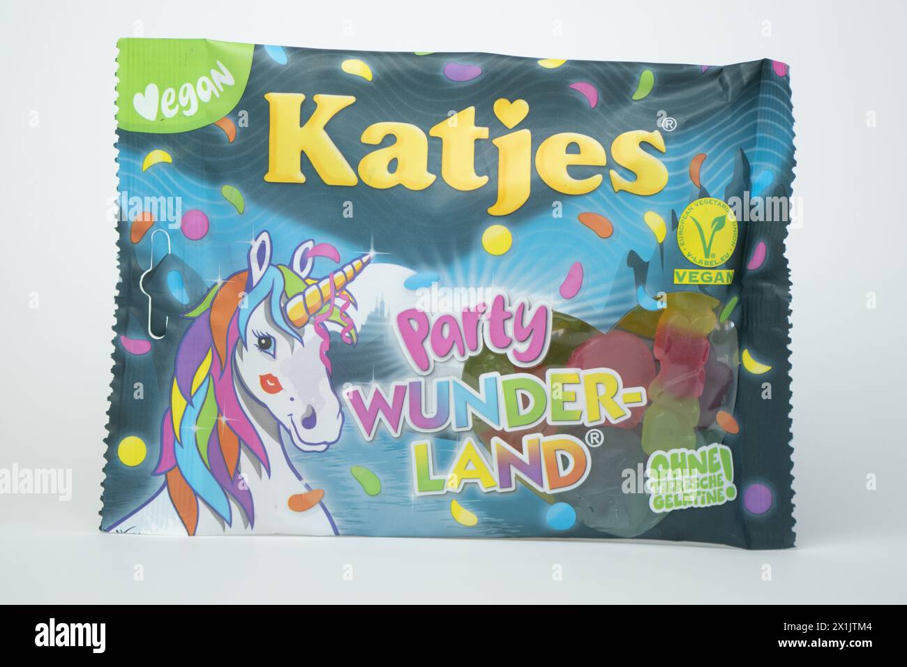 Dresden, Germany. 17th Apr, 2024. A bag of Katjes brand fruit gums ...