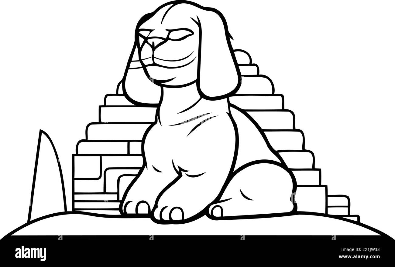 Sphinx and the pyramids Stock Vector Images - Alamy