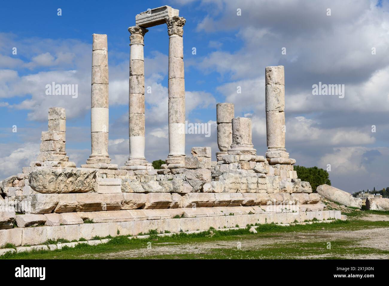 View at the roman citadel at Amman on Jordan Stock Photo - Alamy