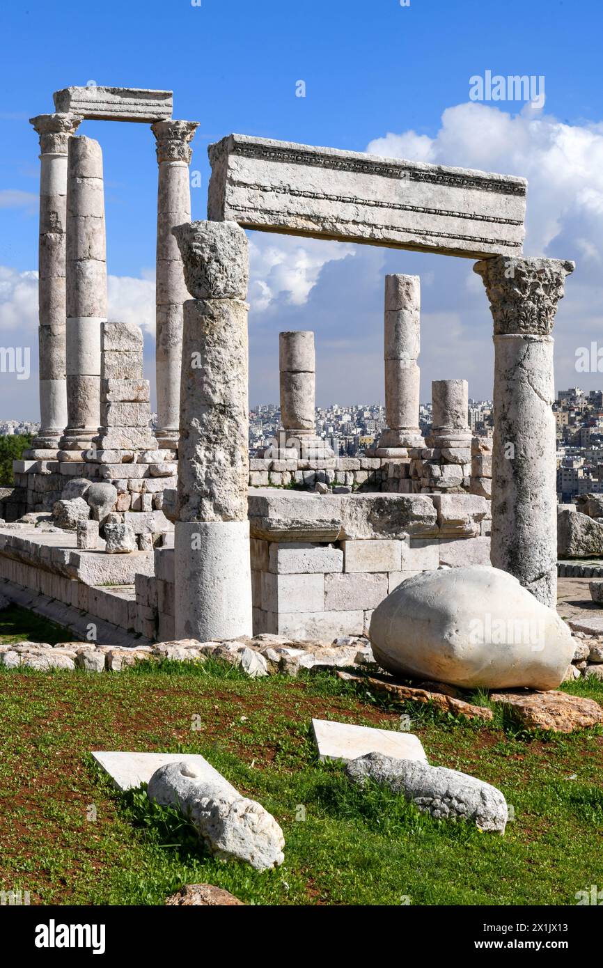 View at the roman citadel at Amman on Jordan Stock Photo - Alamy