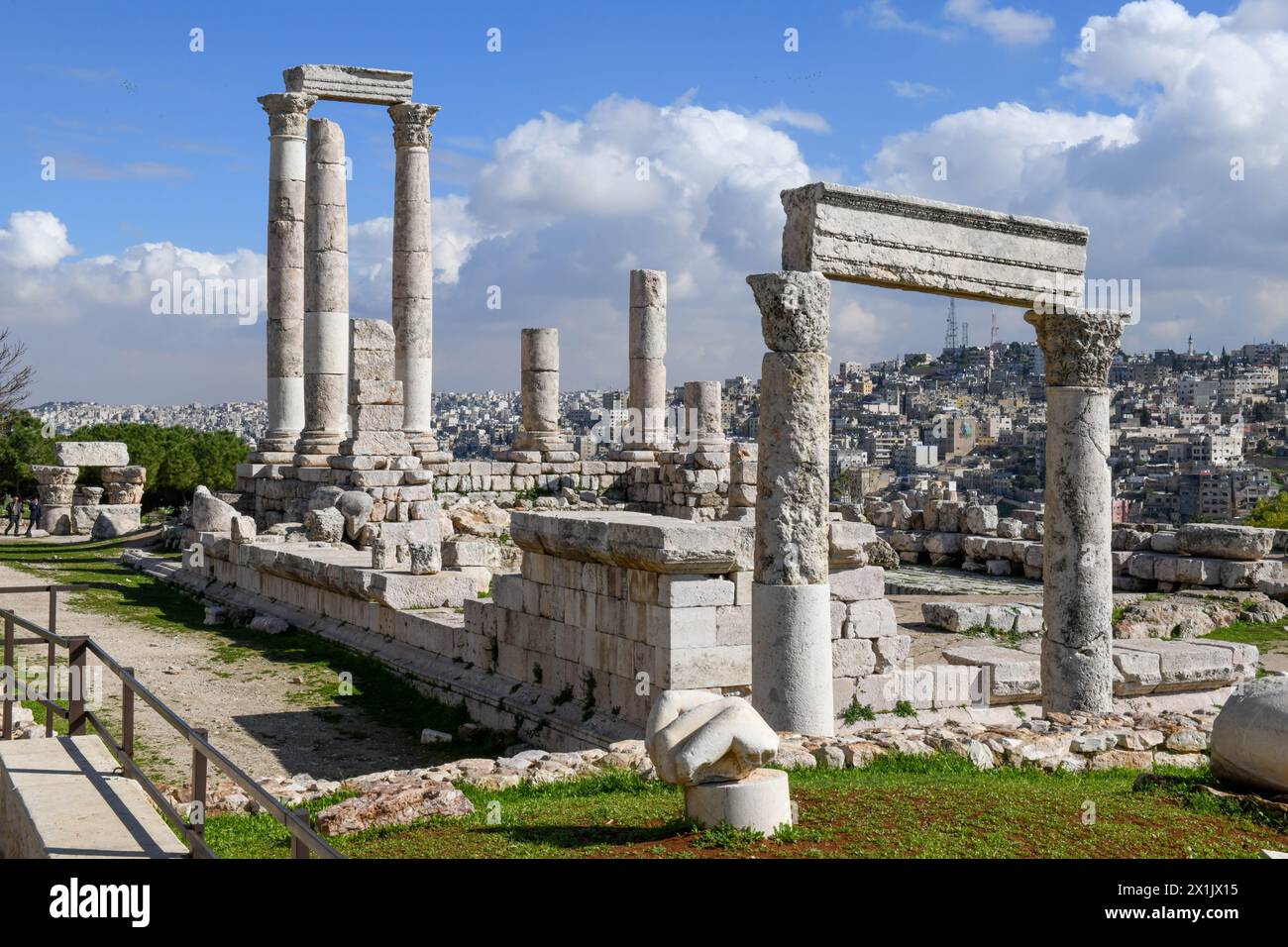 View at the roman citadel at Amman on Jordan Stock Photo - Alamy