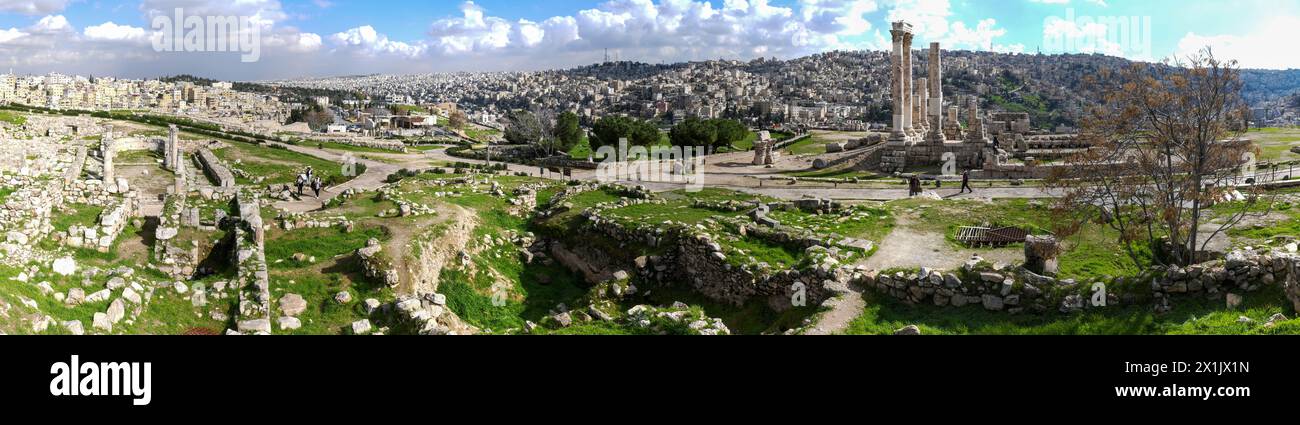View at the roman citadel at Amman on Jordan Stock Photo - Alamy