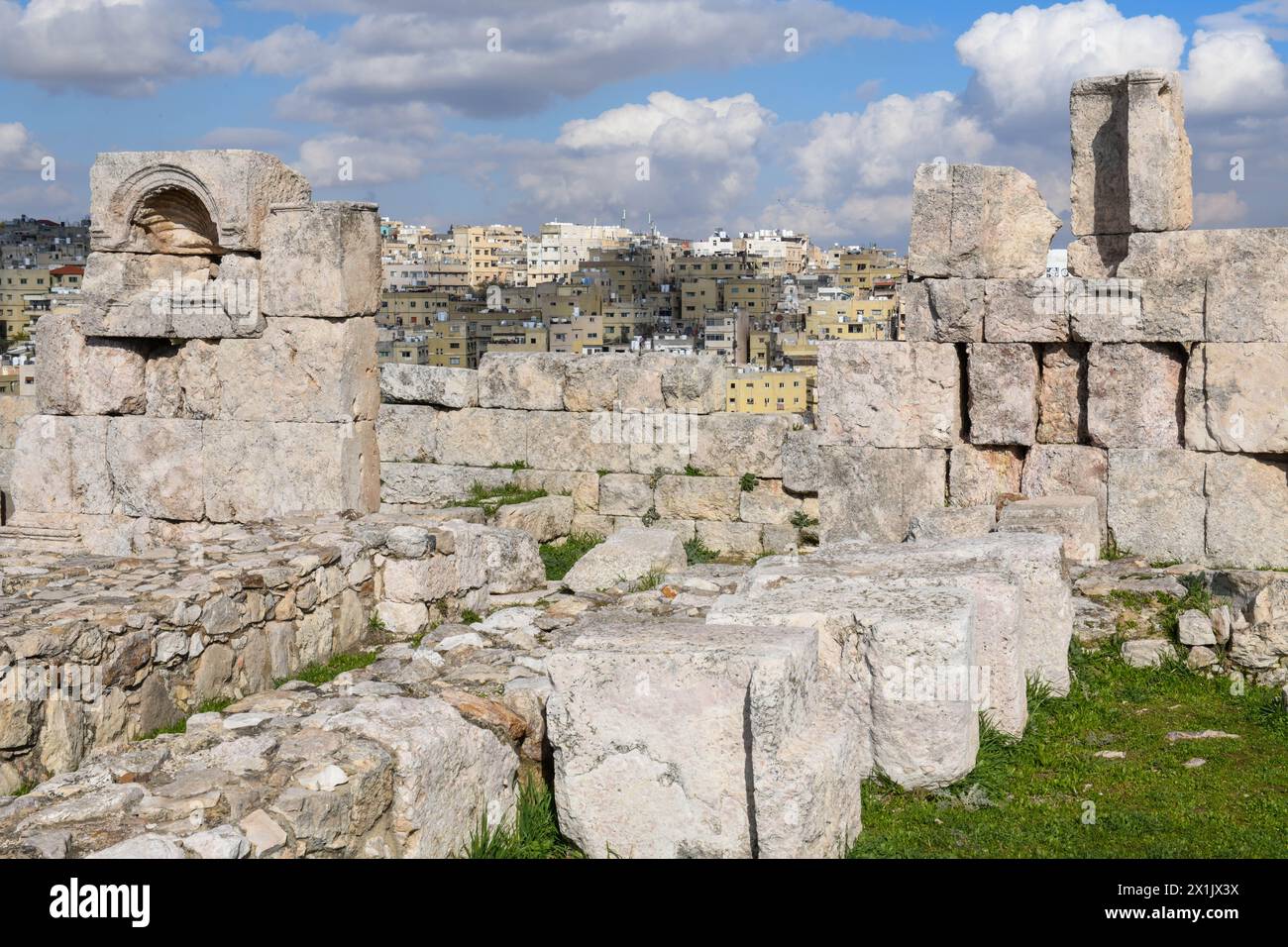 View at the roman citadel at Amman on Jordan Stock Photo - Alamy