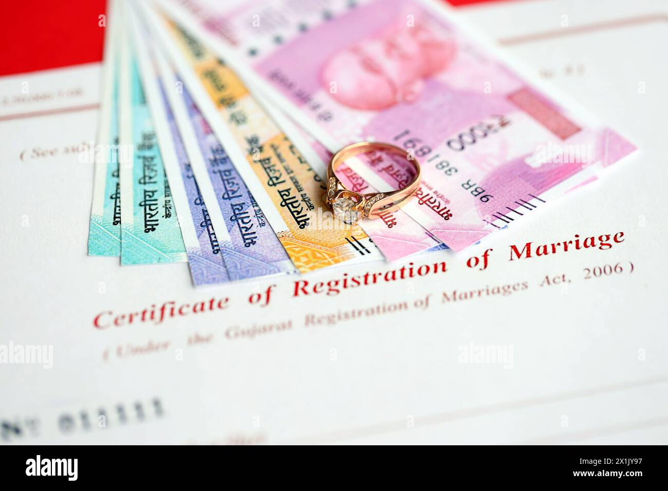 Indian Certificate of registration of marriage blank document and ...