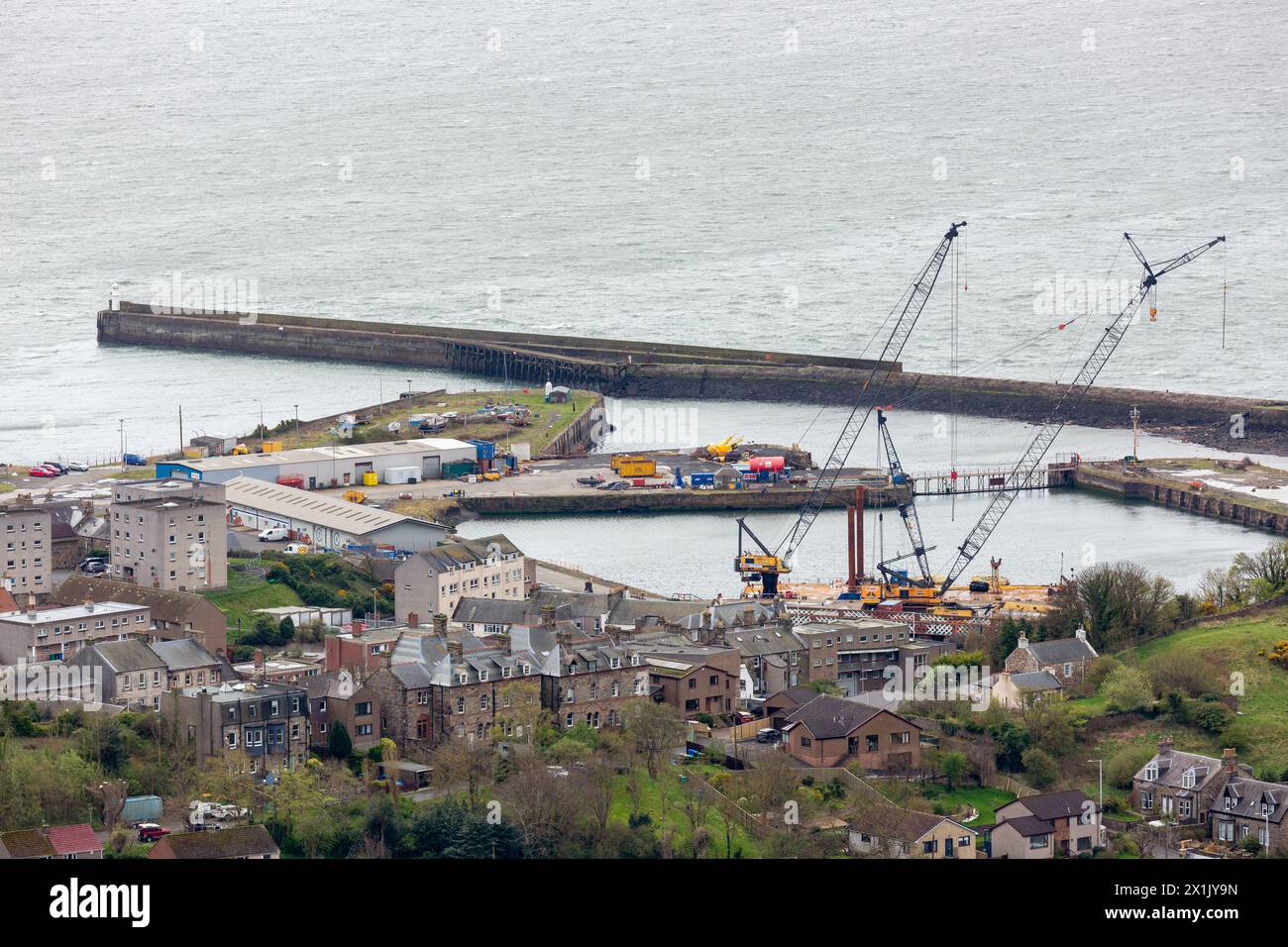 Burntisland Harbour viewed from The Binn Hill Stock Photo - Alamy