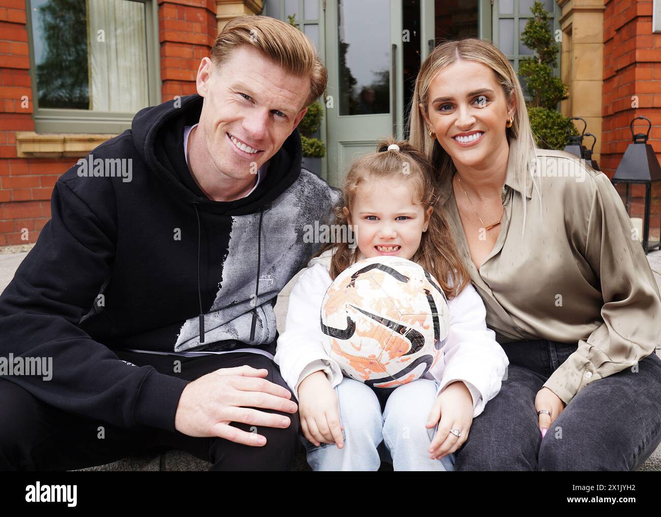 Footballer James McClean with his wife Erin and daughter Willow-Ivy ...