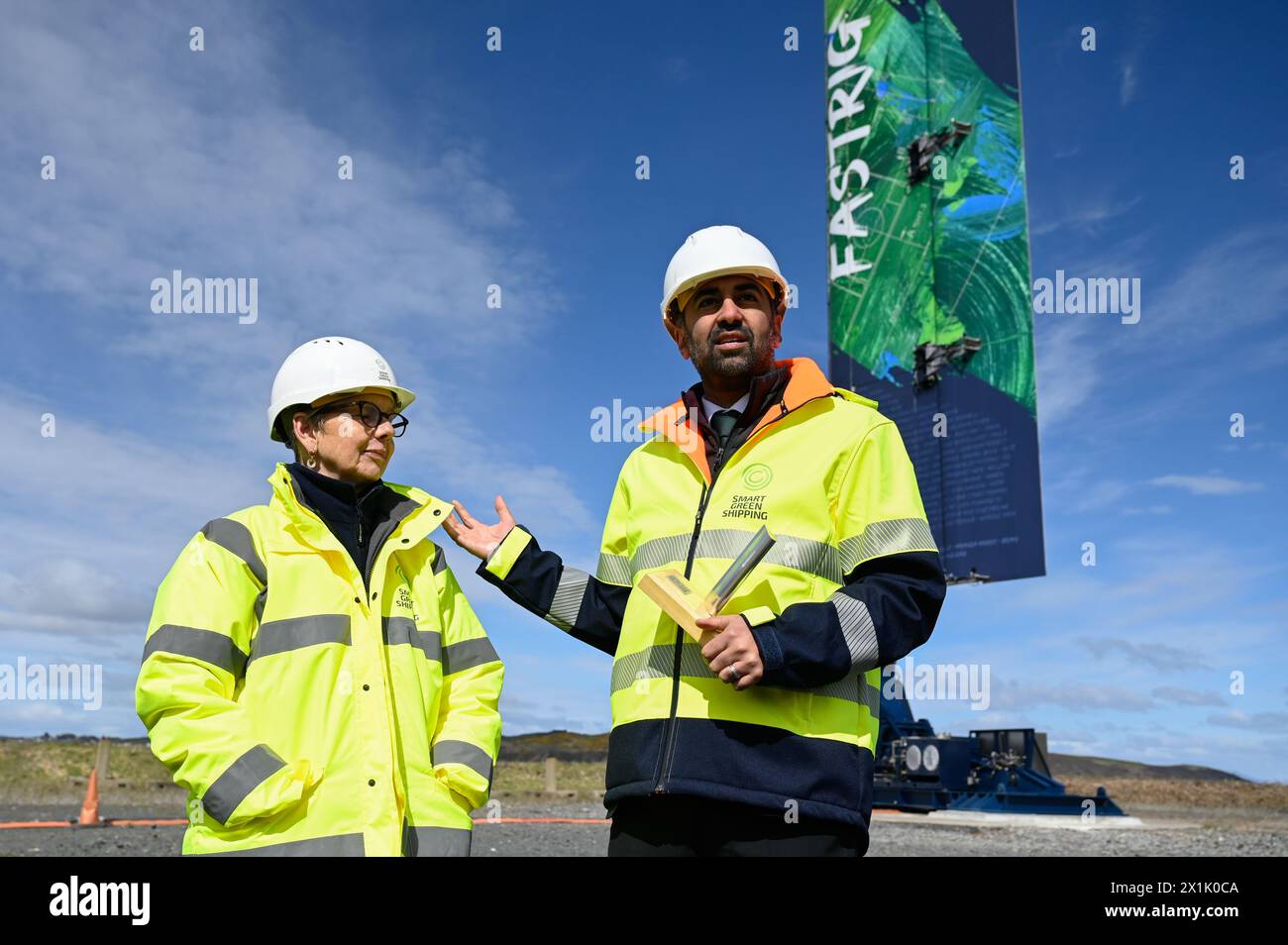 First Minister Humza Yousaf with Smart Green Shipping CEO Diane Gilpin ...