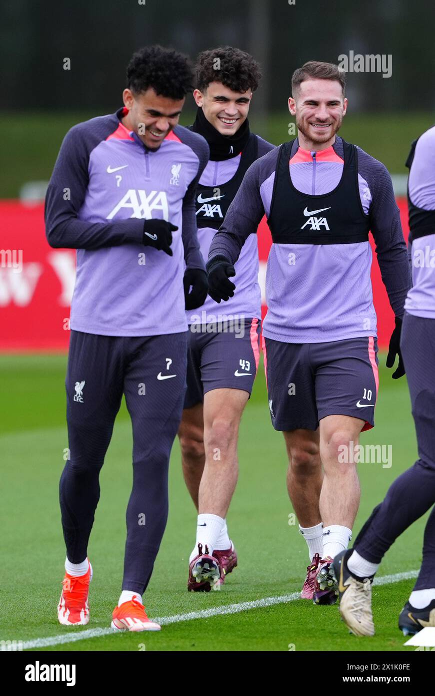 Left to right, Liverpool's Luis Diaz, Stefan Bajcetic and Alexis Mac ...