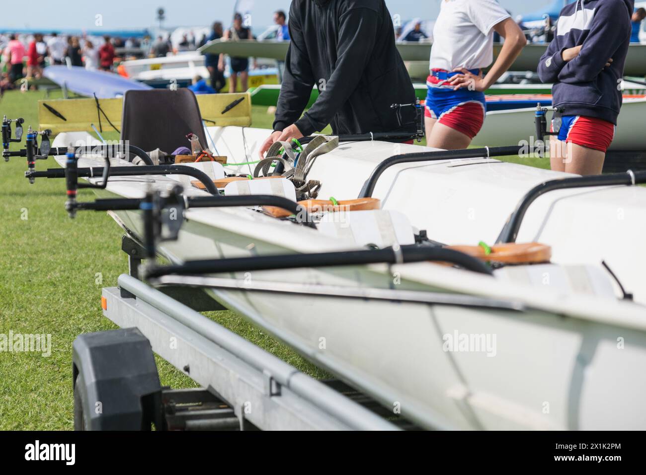 French Rowing Championship. Water Rowing boats Stock Photo - Alamy