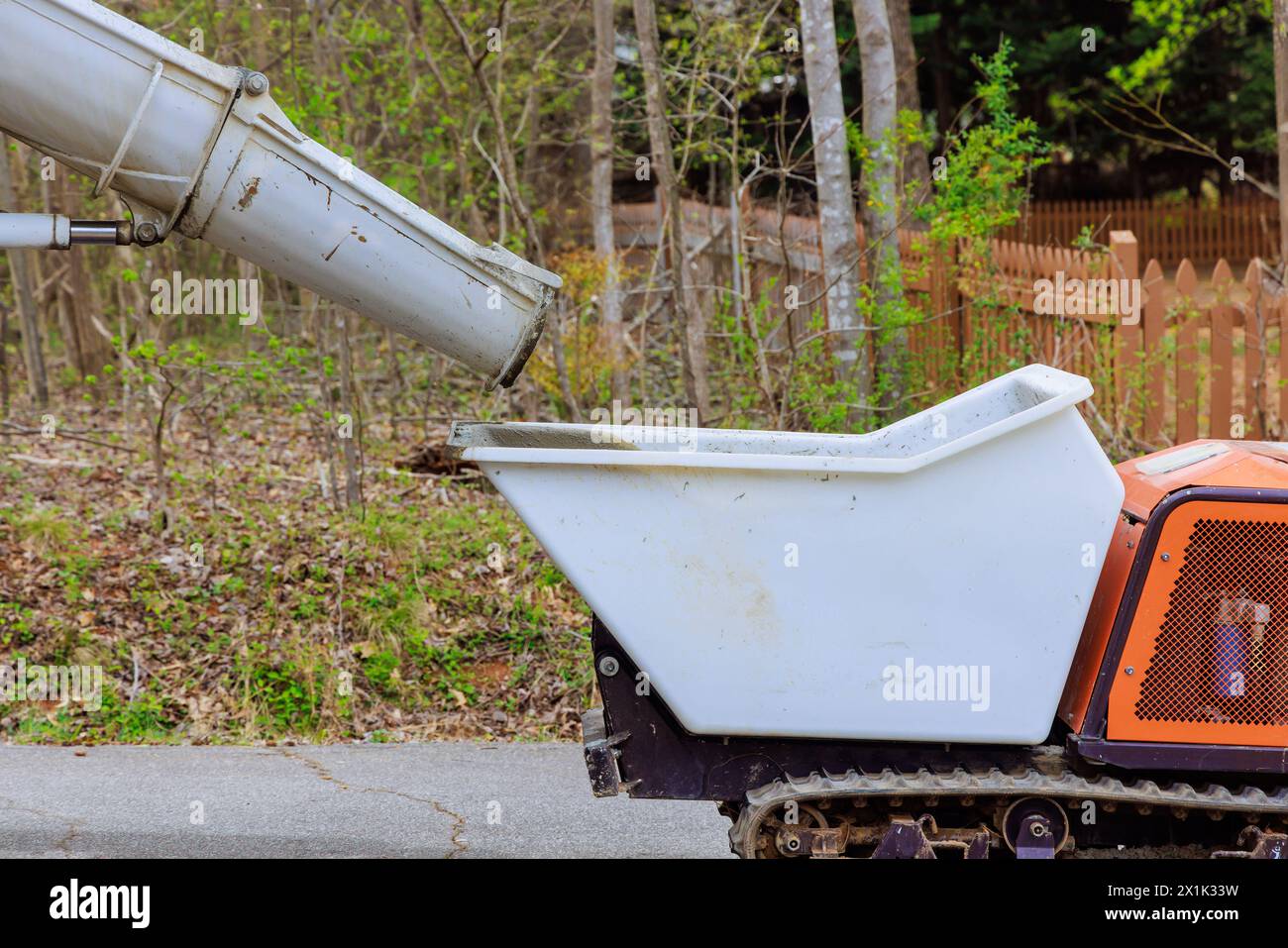 During construction of abuilding, wet cement was being discharged from ...